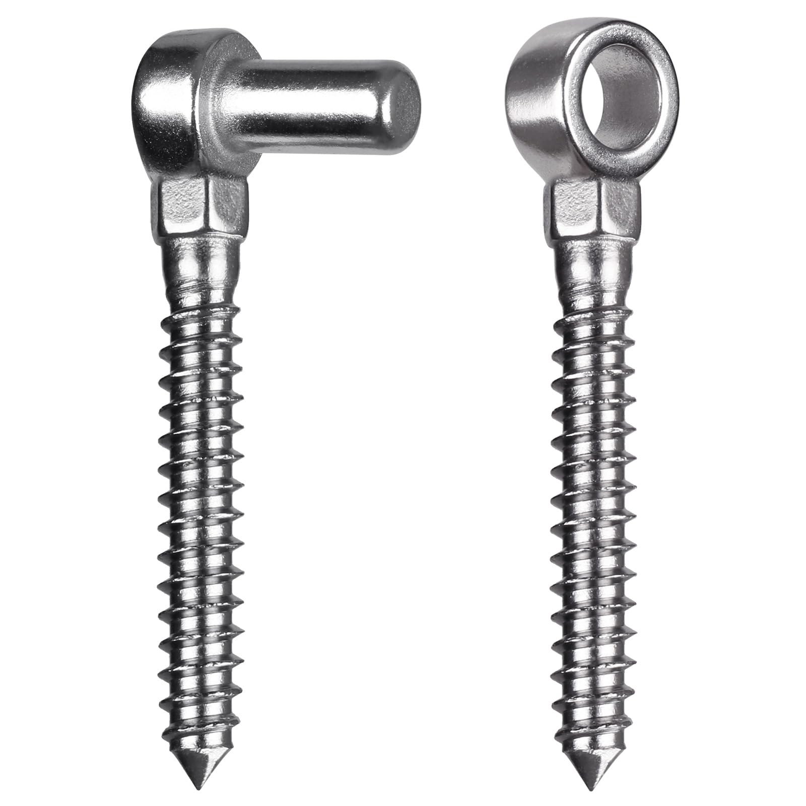 Insaga Gate Hinges, 304 Stainless Steel Wood Gate Hinge, M12 Hook and Eye Hinges, Partial Thread Gate Bolt Hook, Gate Hardware for Wooden Gates Fences, 1Pair