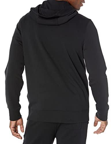 Amazon Essentials Men's Lightweight Long-Sleeve French Terry Hoodie, Black, Large