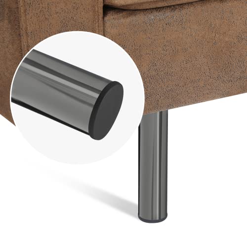 SILKIR 3-Person Sofa Couch for Living Room | Perfect for: Apartment/Studio/Office & Small Space | Leather Fabric | Fast and Easy Assembly | (Brown) Modern Contemporary Mid-Century