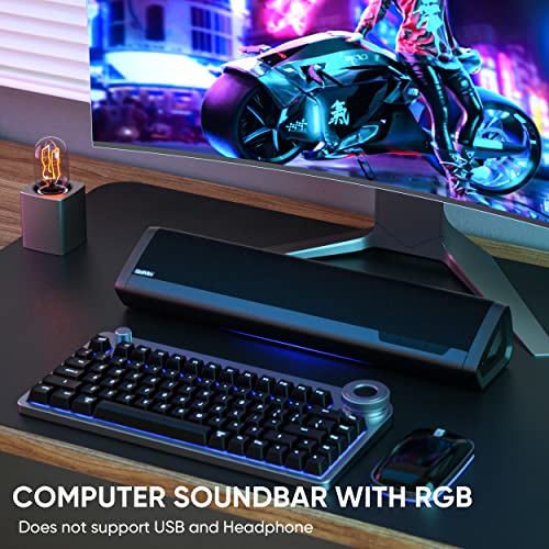 Saiyin Sound Bars for TV, with Bluetooth,Optical, AUX Inputs, 17-Inch Small Speakers with Visual Volume Adjustment & Wall Mountable
