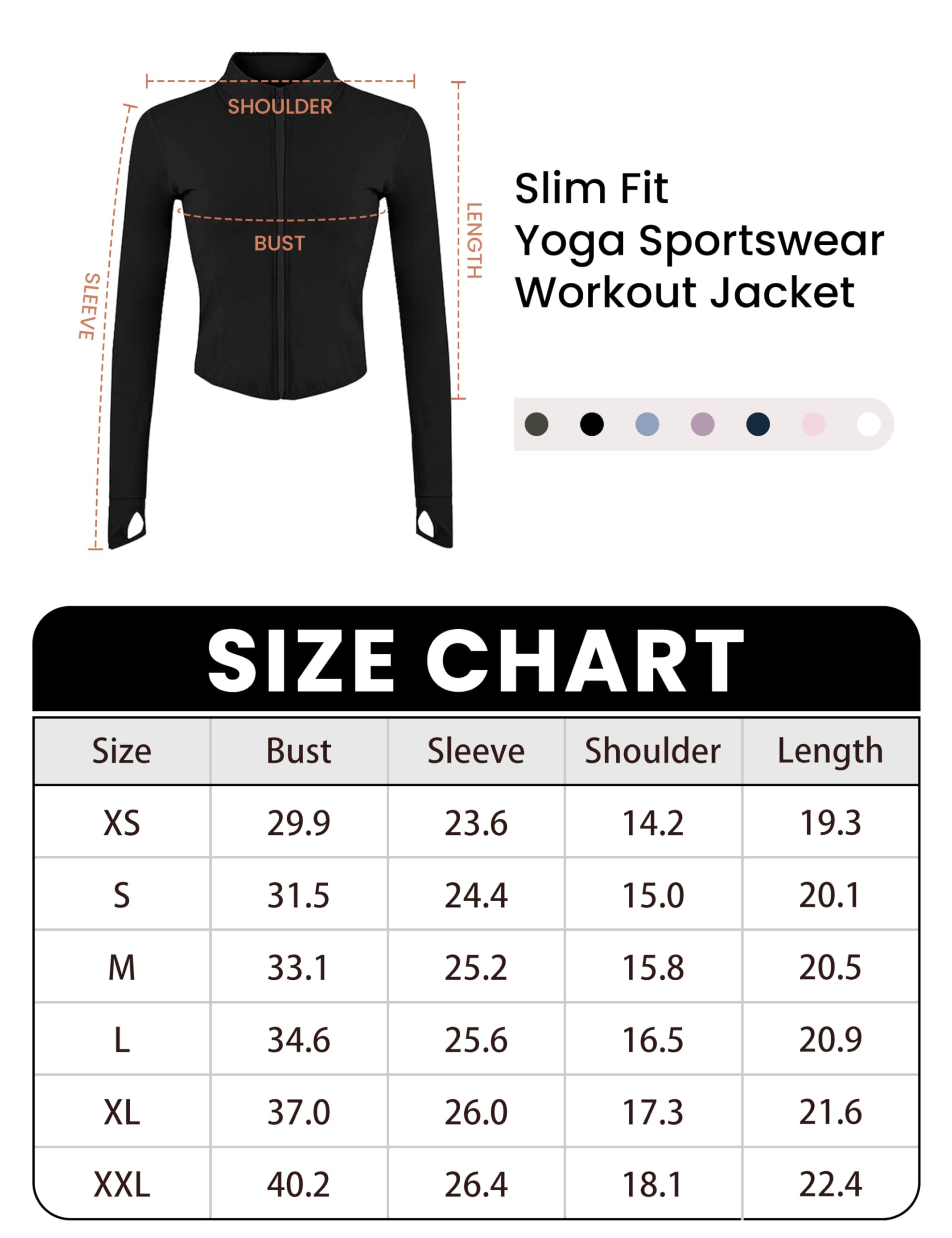Tanming Women's Full Zip Seamless Workout Jacket Running Yoga Slim Fit Track Jacket (Navy-M)