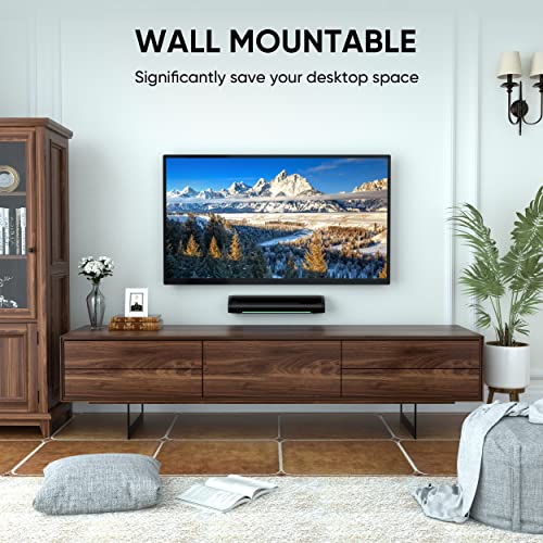 Saiyin Sound Bars for TV, with Bluetooth,Optical, AUX Inputs, 17-Inch Small Speakers with Visual Volume Adjustment & Wall Mountable