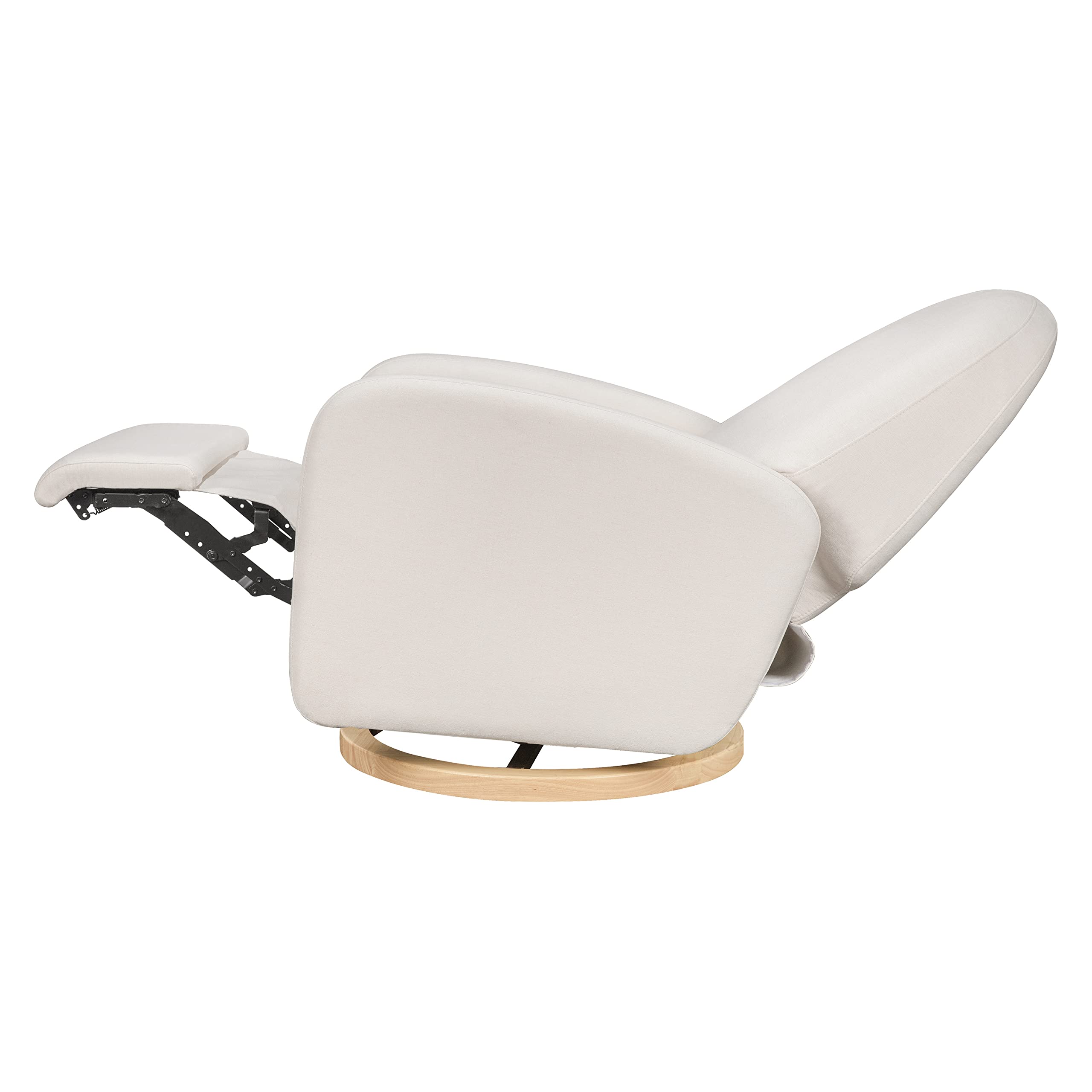 Babyletto Nami Electronic Power Recliner & Swivel Glider with USB Port in Performance Cream Eco-Weave with Light Wood Base,Water Repellent & Stain Resistant,Greenguard Gold and CertiPUR-US Certified