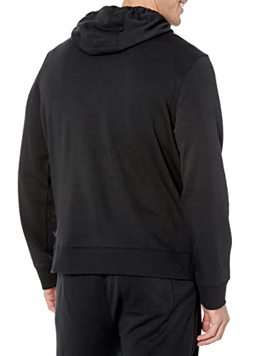 Amazon Essentials Men's Lightweight Long-Sleeve French Terry Hoodie, Black, Large