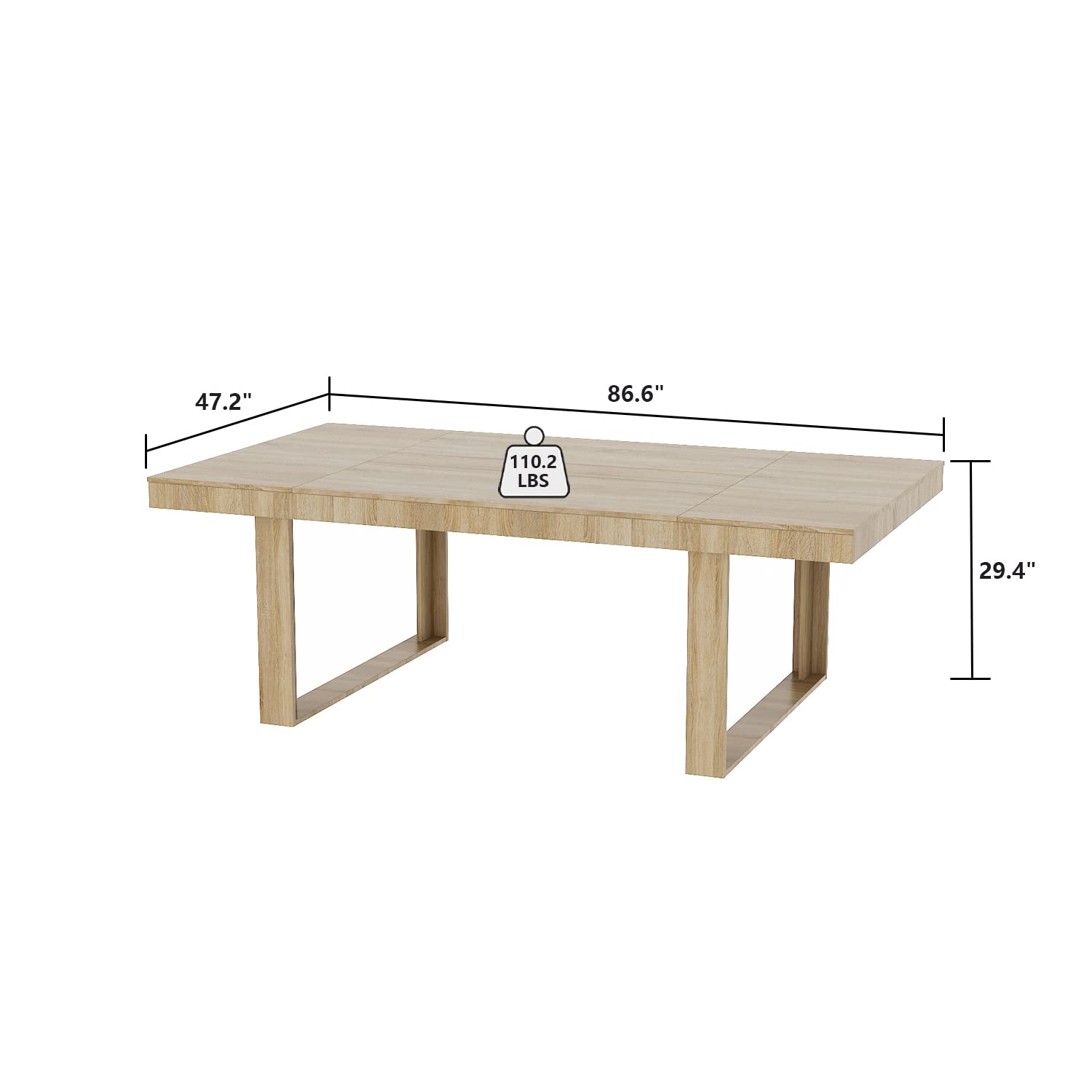 ECACAD 7FT Conference Table for 6-8 People, Large Rectangular Meeting Table, Modern Seminar Table for Office Meeting Conference Room, Brown (86.6”L x 47.2”W x 29.4”H)
