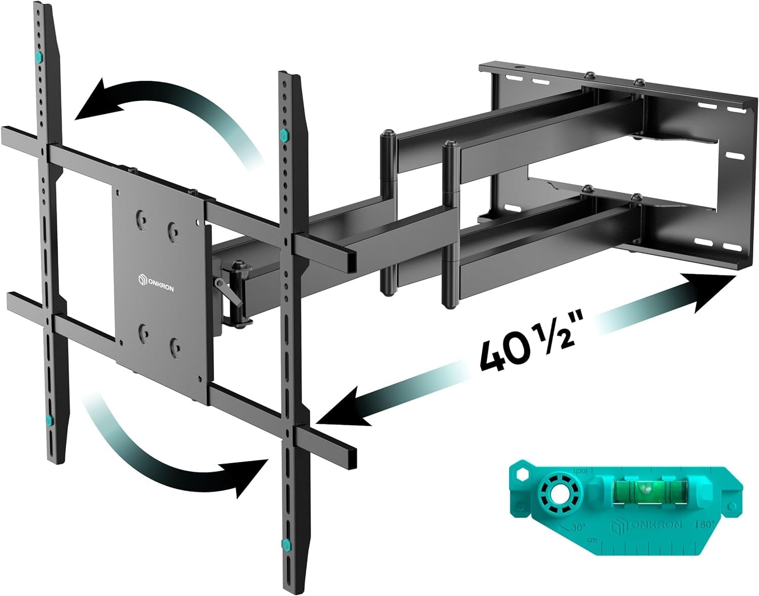 ONKRON Heavy Duty TV Wall Mount for 42-110 Inch TVs & Interactive Panels up to 220 lbs - Full Motion Swivel & Tilt, Black