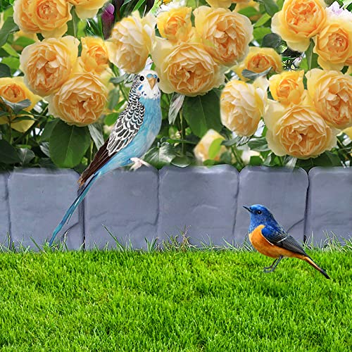 Garden Landscape Edging Border No Dig,Flower Bed Edging,DIY Plastic Fencing Lawn Border,Imitation Stone Effect Garden Borders for Garden, Lawn, Walkway and Landscape Edging (24.6 FT)