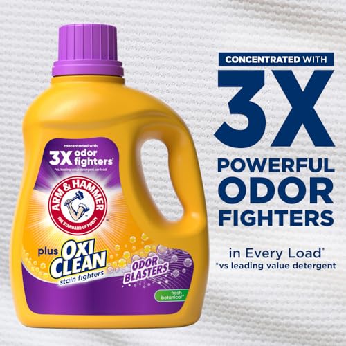 Arm & Hammer Plus OxiClean Odor Blasters Fresh Botanical, 77 Loads Liquid Laundry Detergent, 100.5 Fl oz