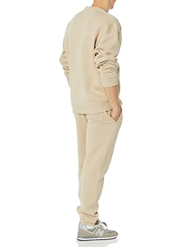 Amazon Essentials Relaxed-Fit Sweatpants for Men - Closed-Bottom, Big & Tall Options, Tan, Medium