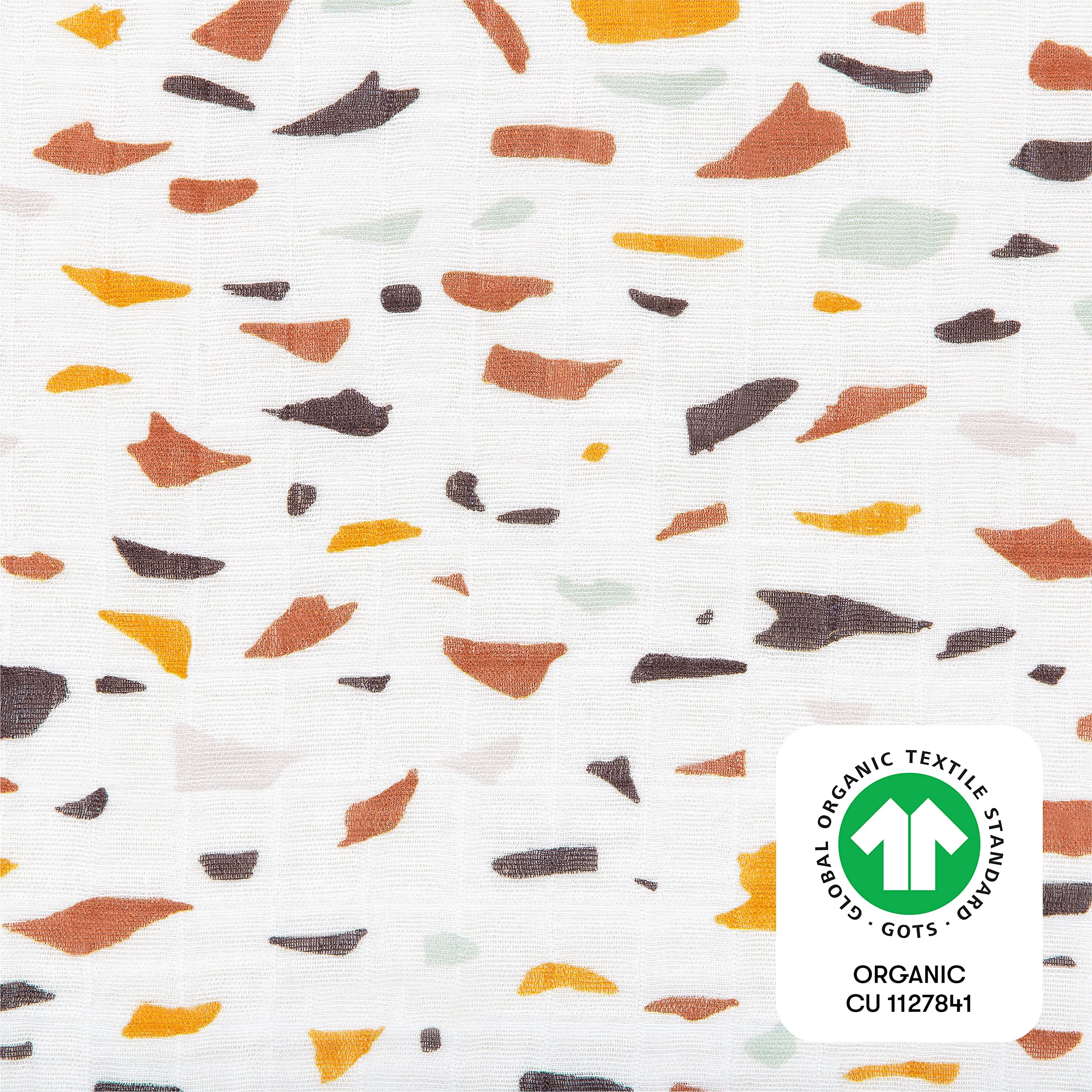 Babyletto 100% Organic Cotton Mini Crib Sheet, GOTS-Certified, Fitted 360°, Ultra-Soft and Breathable Muslin - Terrazzo