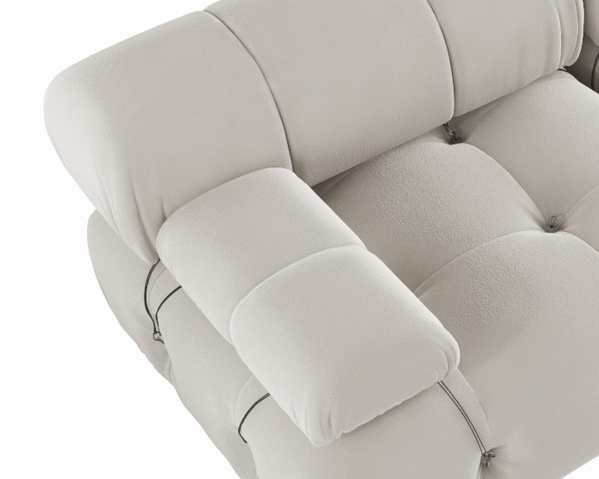 Convertible Modular Sectional Sofa, Modern Velvet Sofa 3-Seater Couch for Living Room, Apartment (104 in/Beige)