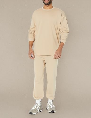 Amazon Essentials Relaxed-Fit Sweatpants for Men - Closed-Bottom, Big & Tall Options, Tan, Medium