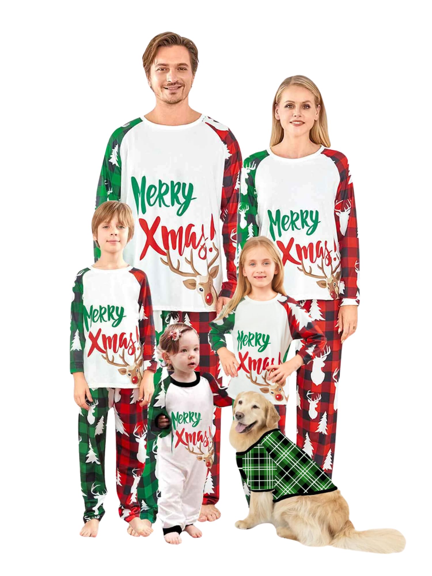 Christmas Pajamas for Family Matching Family Christmas Pajamas Set PJS Holiday Xmas Family Jammies Sleepwear(#119-Women, Medium)