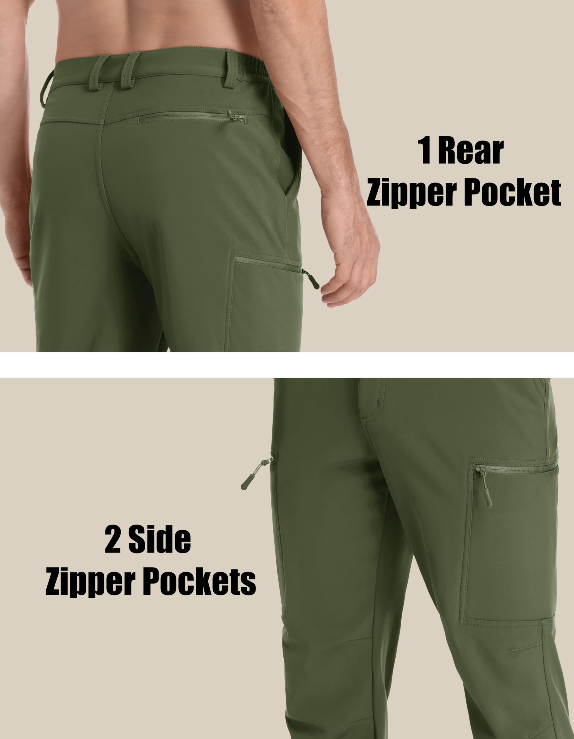 MAGCOMSEN Outdoor Ski Pants for Men Work Pants Army Green Cargo Pants Ropa para Hombre Hunting Pants for Men Army Green 34