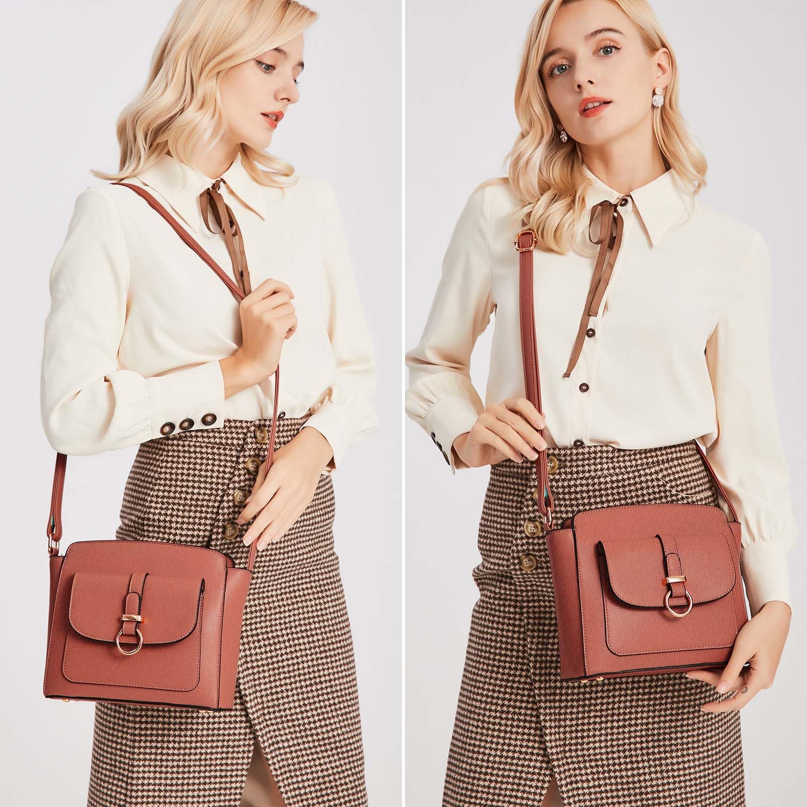 LA TERRE Lightweight Medium Crossbody Bags for Women, Small Crossbody Handbags Vegan Leather Shoulder Bag Purses