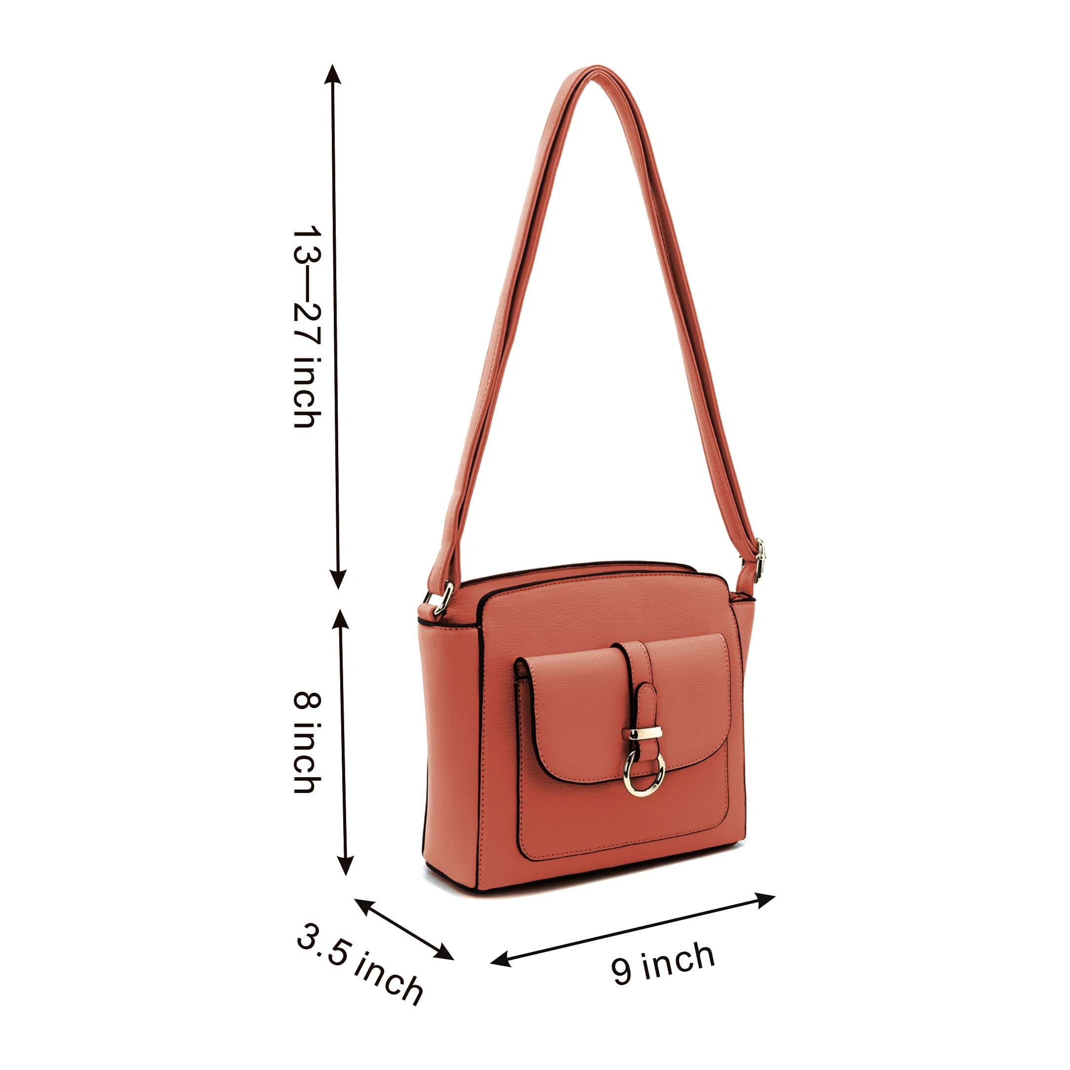 LA TERRE Lightweight Medium Crossbody Bags for Women, Small Crossbody Handbags Vegan Leather Shoulder Bag Purses