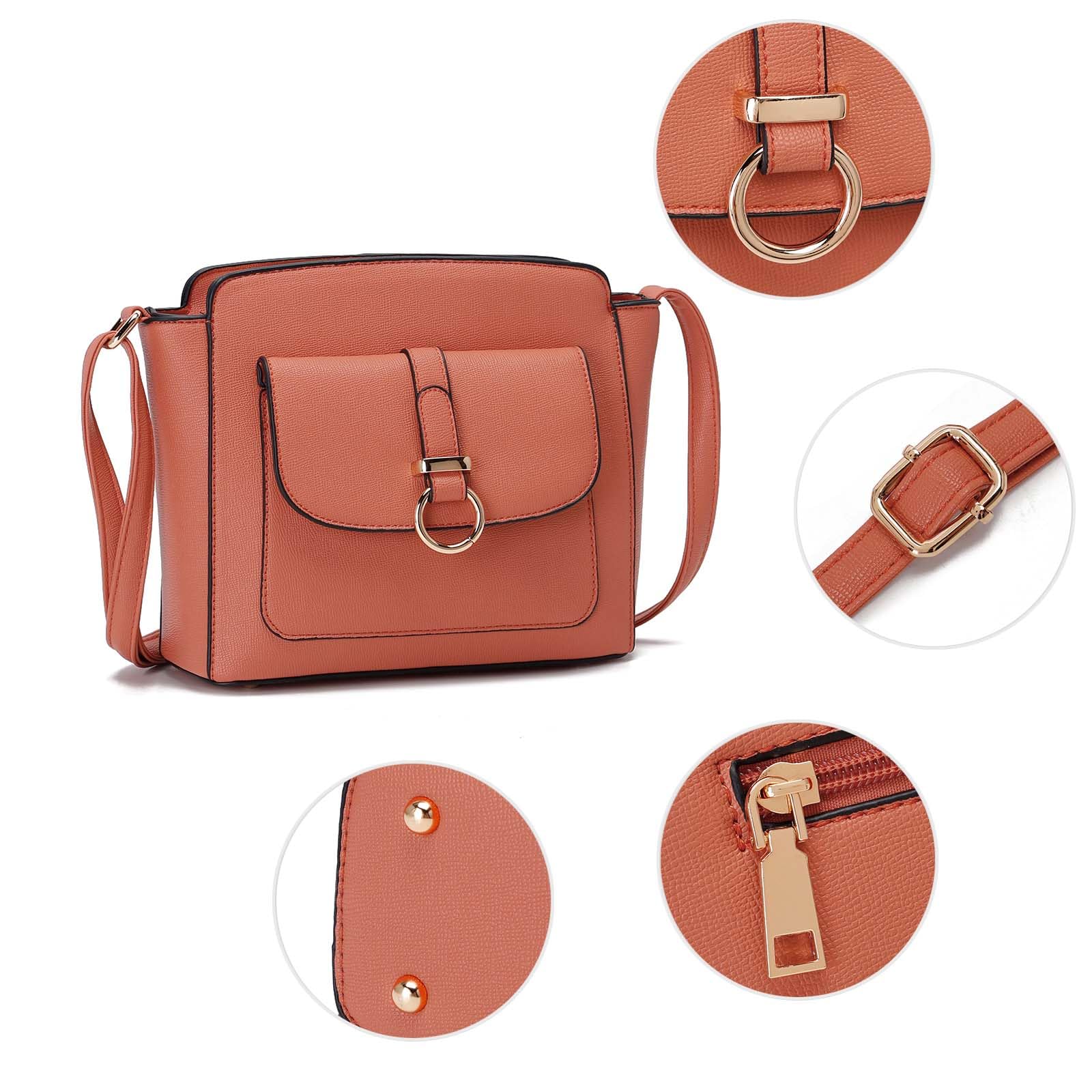 LA TERRE Lightweight Medium Crossbody Bags for Women, Small Crossbody Handbags Vegan Leather Shoulder Bag Purses
