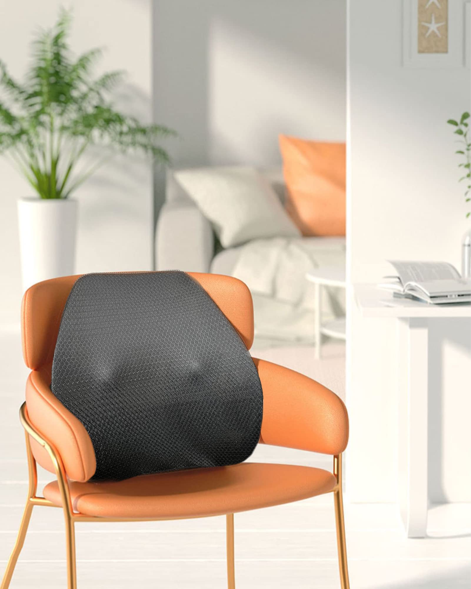 Big Hippo Lumbar Support, Car Back Support with Massage Beads Ergonomic Design for Comfort and Lower Back Pain Relief, Car Seat Lumbar Support for Driver, Office Chair, Wheelchair, Chair Support Home