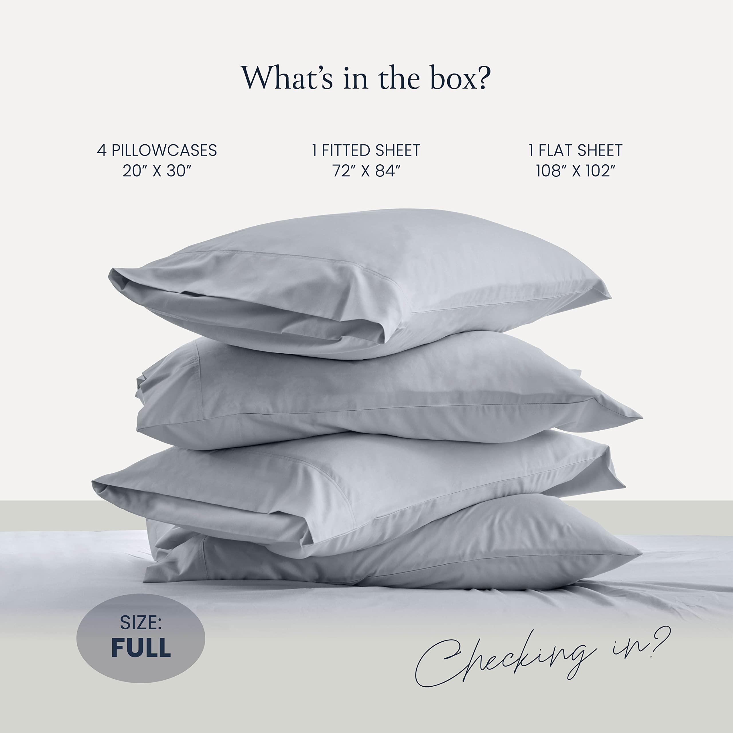 BELADOR Silky Soft Full Sheet Set - Luxury 6 Piece Bed Sheets for Full Size Bed, Secure-Fit Deep Pocket Sheets with Elastic, Breathable Hotel Sheets and Pillowcase Set, Wrinkle Free Oeko-TEX Sheets