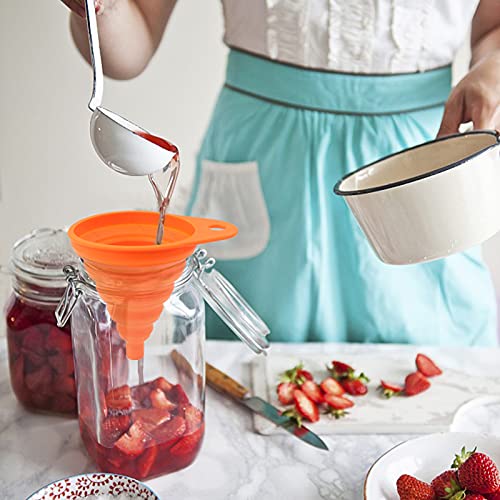 KUFUNG Silicone Collapsible Funnel Set of 4, Small and Large, Kitchen Gadgets Foldable Funnel for Water Bottle Liquid Transfer Food Grade