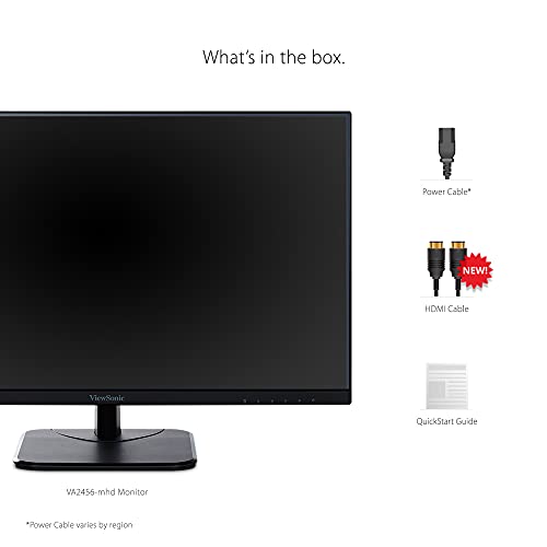 ViewSonic VA2456-MHD 24 Inch IPS 1080p Monitor with Ultra-Thin Bezels, HDMI, DisplayPort and VGA Inputs for Home , Office