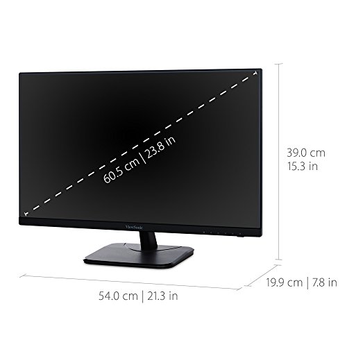 ViewSonic VA2456-MHD 24 Inch IPS 1080p Monitor with Ultra-Thin Bezels, HDMI, DisplayPort and VGA Inputs for Home , Office