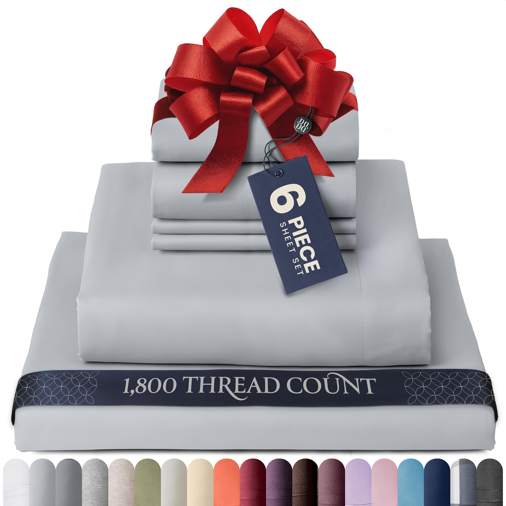 BELADOR Silky Soft Full Sheet Set - Luxury 6 Piece Bed Sheets for Full Size Bed, Secure-Fit Deep Pocket Sheets with Elastic, Breathable Hotel Sheets and Pillowcase Set, Wrinkle Free Oeko-TEX Sheets