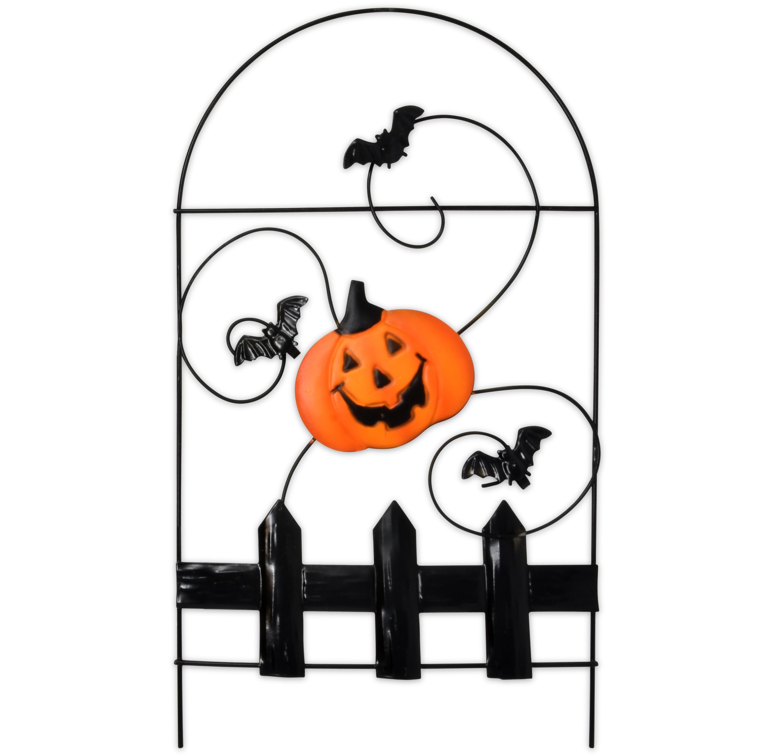 Gift Boutique Decorative Halloween Metal Cemetery Garden Fence 4 Pack Fall Panel Border Edge Picket Gate Fencing Yard Patio Lawn Landscape Gardening Outdoor Decor