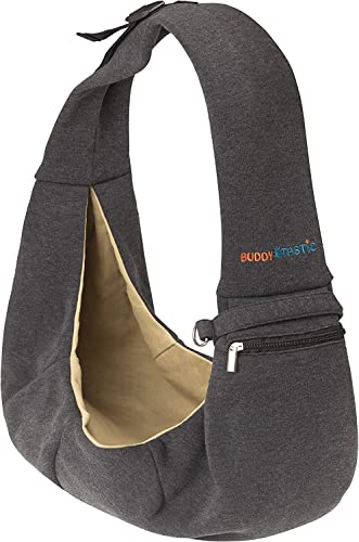 BuddyT Dog Sling Carrier - Dog Carriers for Small Dogs - Dog Carrier for Medium Dogs 5-10 lbs with Adjustable Strap, Pocket, Safety Belt - Dog Purse - Puppy Carrier for Small Dogs/Small Dog Carrier