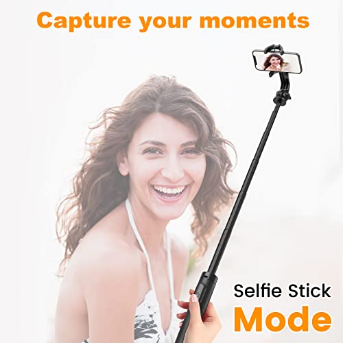 64" Selfie Stick Tripod with Remote for Cell Phone 4"-7",Portable Phone Tripod Stand Compatible with iPhone Android Lightweight Expandable for Travel Selfies Video Recording Vlog(Black)
