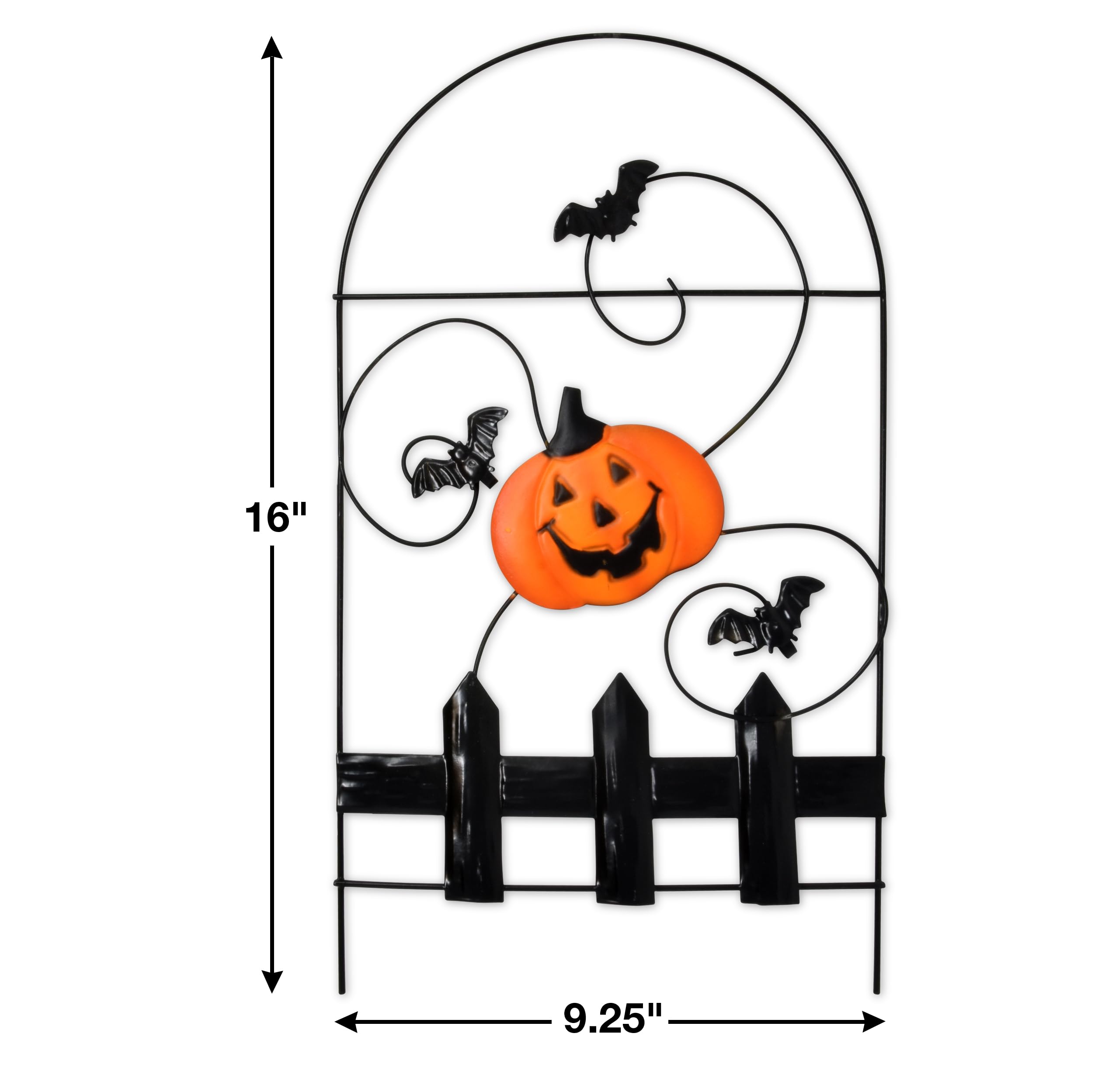 Gift Boutique Decorative Halloween Metal Cemetery Garden Fence 4 Pack Fall Panel Border Edge Picket Gate Fencing Yard Patio Lawn Landscape Gardening Outdoor Decor