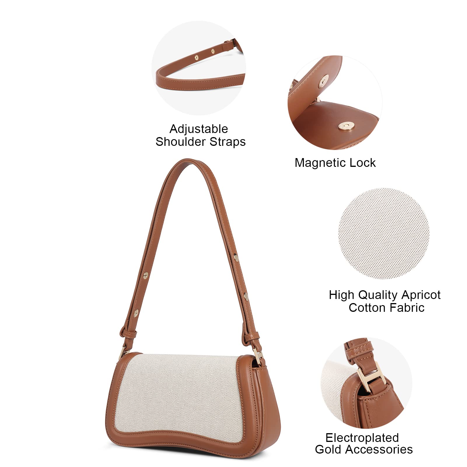 CLUCI Small Shoulder Bags,Purses for Women Vegan Leather Crossbody Handbag Clutch Hobo Purse