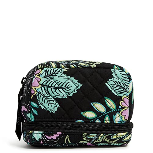 Vera Bradley Women's Cotton Deluxe Travel Pill Organizer, Island Garden - Recycled Cotton, One Size