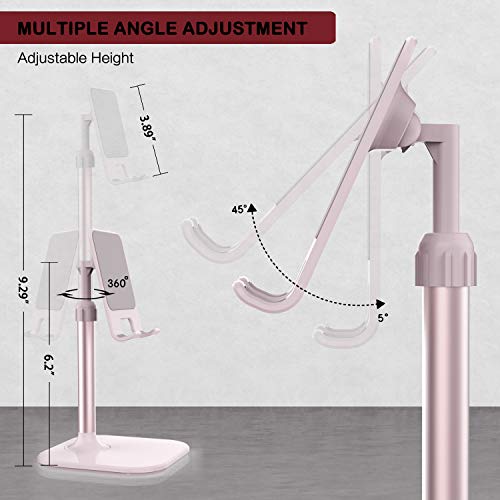 Doboli Cell Phone Stand, Phone Stand for Desk,Phone Holder Stand Compatible with iPhone and All Mobile Phones Tablet Pink