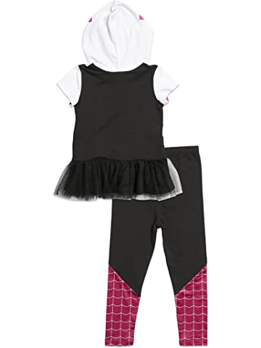 Marvel Spider-Man Spider-Gwen Ghost Spider Little Girls Cosplay T-Shirt and Leggings 6-6X