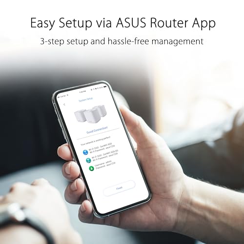 ASUS ZenWiFi AX Mini (XD5) Dual-band Whole Home Mesh WiFi System (3 Pack), WiFi 6, 802.11ax, up to 5000 sq ft & 5+ rooms, AiMesh, Lifetime Internet Security, Parental Controls, Easy Setup