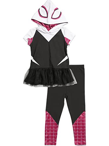 Marvel Spider-Man Spider-Gwen Ghost Spider Little Girls Cosplay T-Shirt and Leggings 6-6X