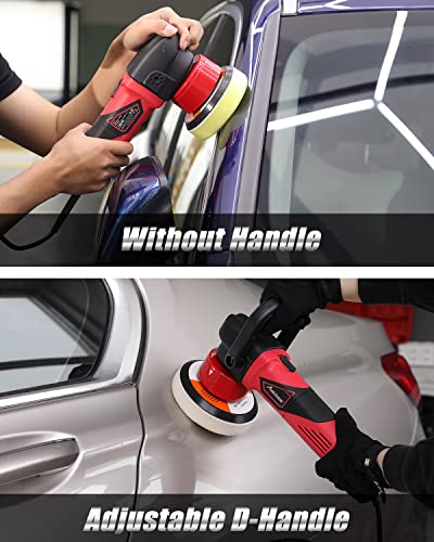 AVID POWER Buffer Polisher, 5-inch/6-inch Dual Action/DA Polisher for Car Detailing, Random Orbital Car Buffer Polisher Waxer Kit with 6 Variable Speed, 4Pcs 5-inch & 6-inch Polishing Pads