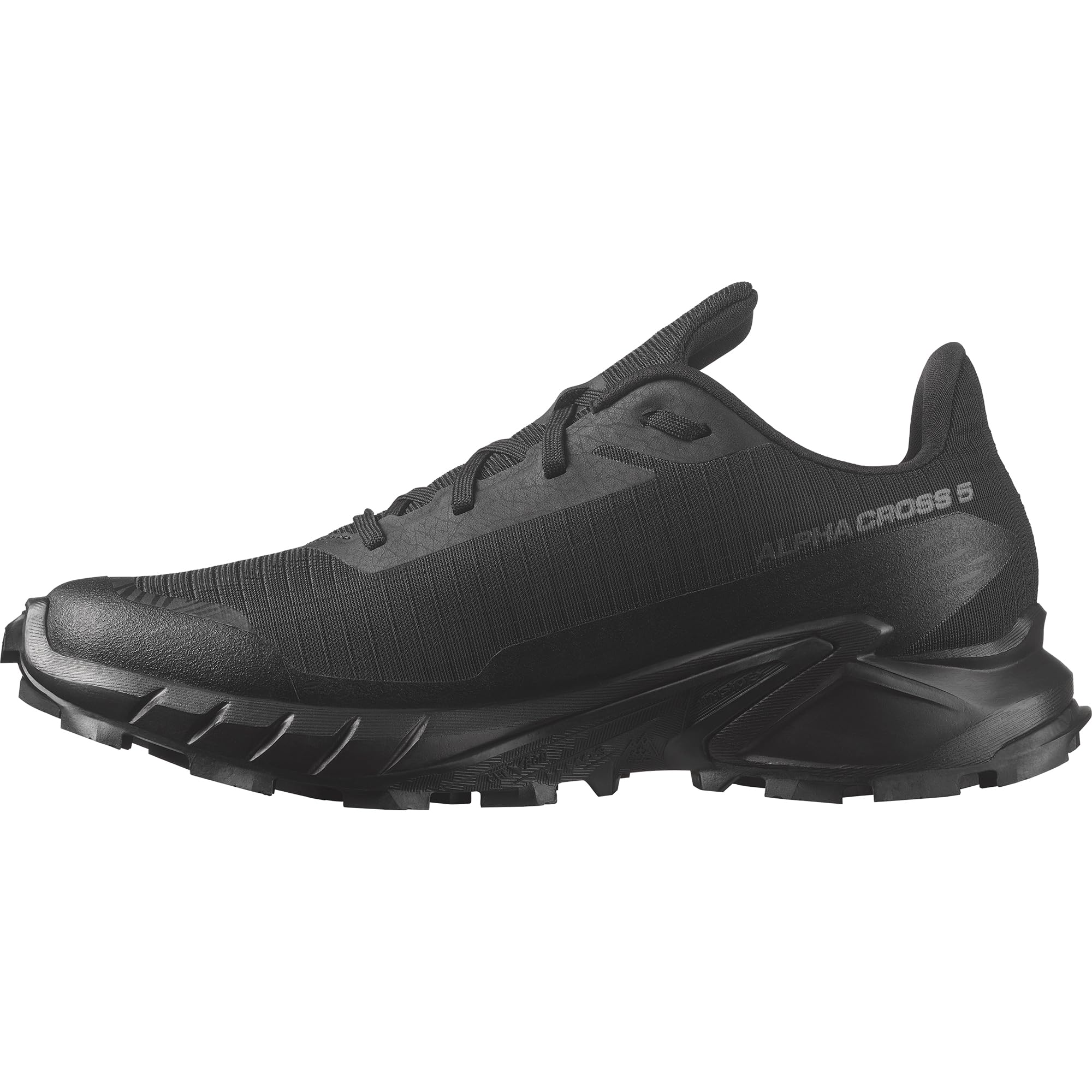 Salomon Women's ALPHACROSS 5 Trail Running Shoes for Women, Black / Black / Ebony, 6.5