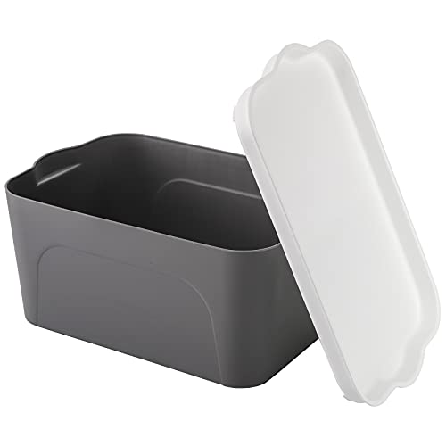 Peohud Set of 3 Lidded Storage Bins, Stackable Storage Containers for Organizing, Plastic Organizer Box for Home RV Classroom Office