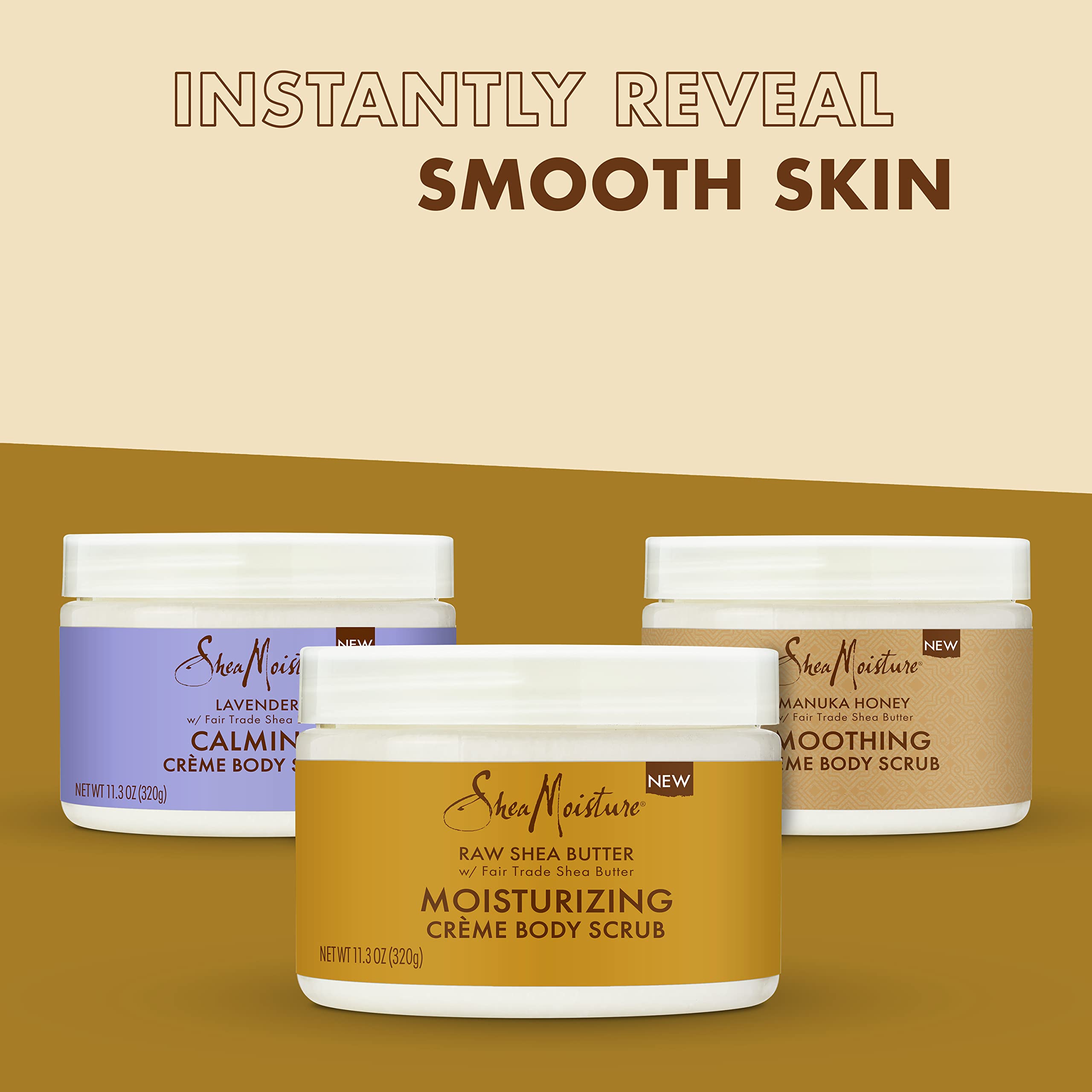SheaMoisture Raw Fair Trade Shea Butter Moisturizing Exfoliating Crème Body Scrub for Dull Skin 11.3 oz
