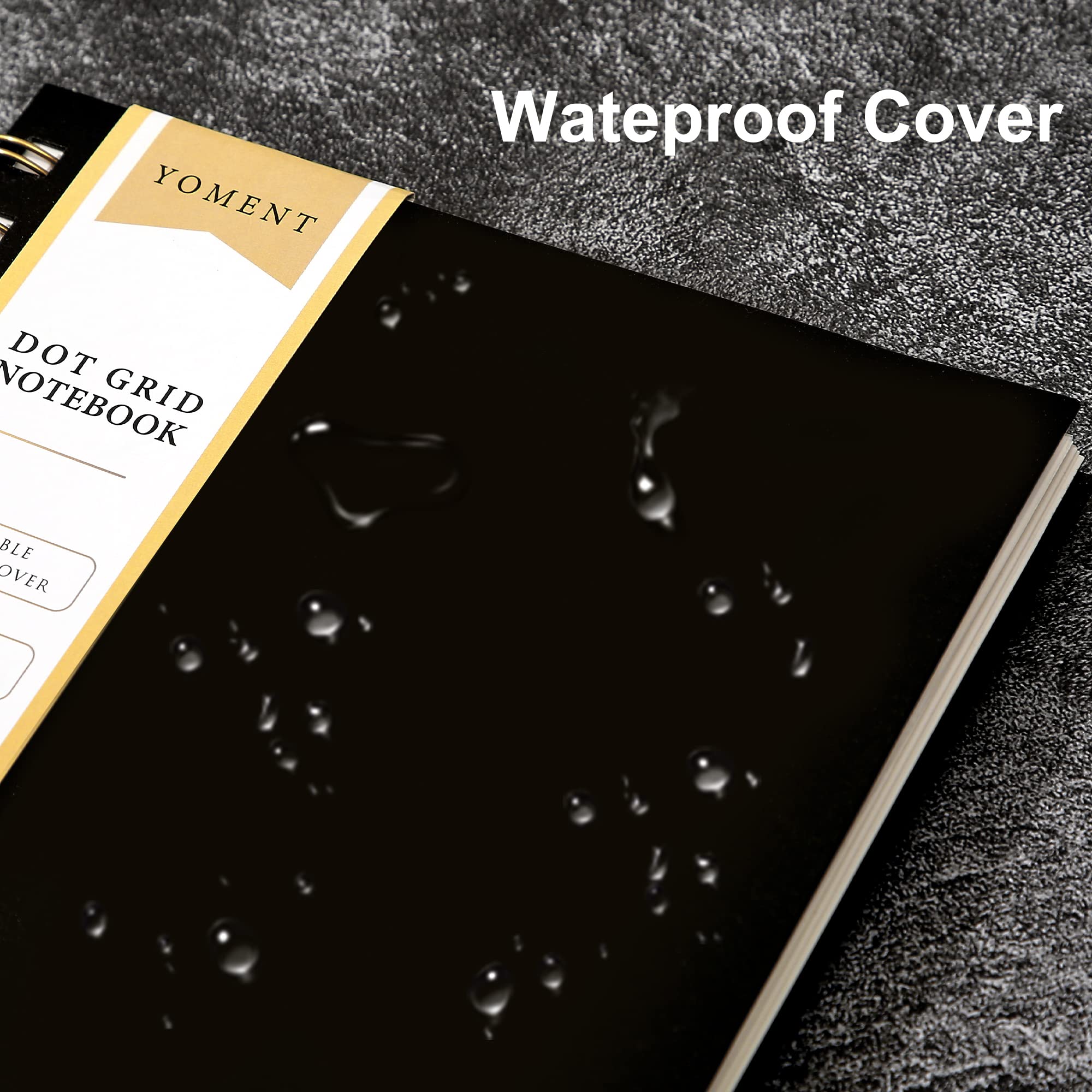 Dot Grid Spiral Notebook A5 Spiral Bullet Dotted Journal 160 Pages Thick Dot Paper Notebooks Plastic Hardcover Spiral Notebook 5x7 Wire Bound Notebooks for Note Taking School Office Supplies,Black