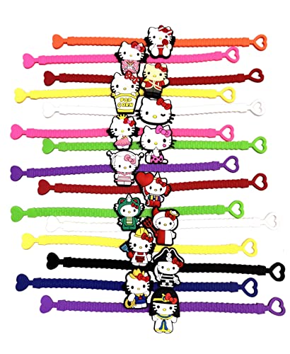 HUANGQH 15 Pack Rubber Bracelets Wristband Bracelets for Birthday Party Supplies Favors Prize Rewards