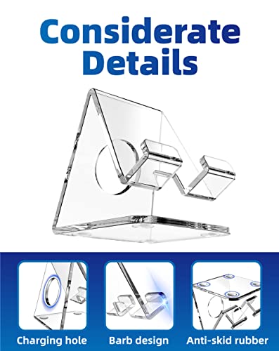 TOPGO Acrylic Cell Phone Stand, Clear Phone Holder for Desk, Office Desktop, Bedside Table, Compatible with iPhone 14/Samsung/Smartphones/iPad Mini