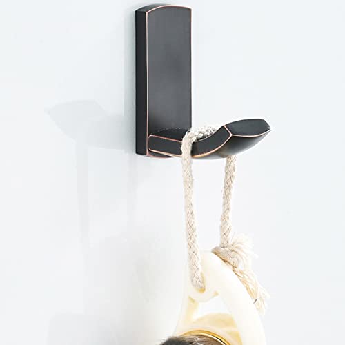Tesmula gt2-ZJ 4 Clothes Vintage Brass Robe Coat Hooks Pack Towel Hook Home Hangers Bathroom Accessories,for Bathroom Kitchen Garage Hotel Wall Mounted Black