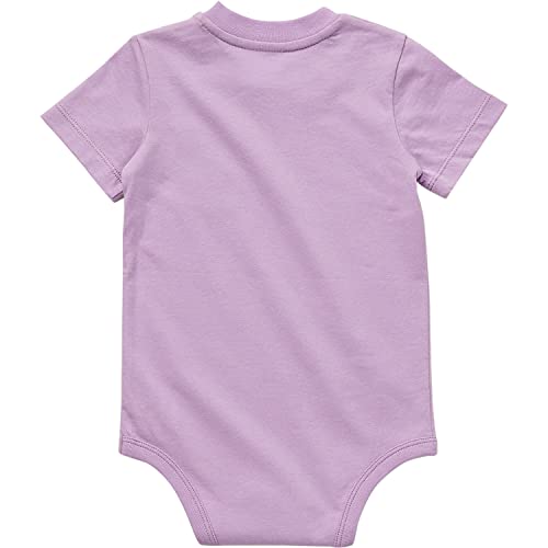Carhartt Baby Short-Sleeve Bodysuit Pocket T-Shirt Onesie, Lupine, 6 Months