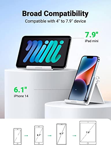 UGREEN 2 Pack Cell Phone Stand Desk Accessories Adjustable Foldable iPhone Stand Holder Desktop Compatible with iPhone 14 Pro Max 14 Plus 13 12 Pro 11 SE Galaxy S23 Ultra Black White