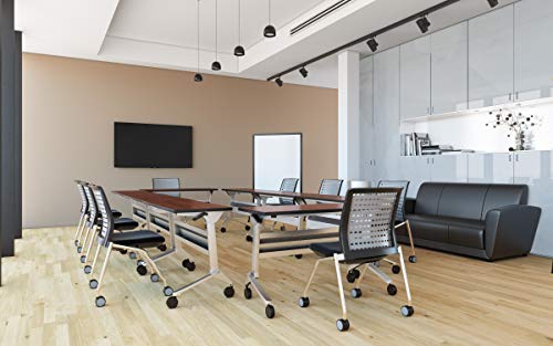 Safco Products Impromptu Full Whiteboard Screen 8511BL, Black, 42"W x 72"H, Double-sided Magnetic Dry Erase Board, Commercial-Grade Steel Frame, Swivel Wheels, Accessory Shelf
