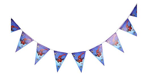 LOVSONG 72 PCS Spider Party Supplies Set Birthday Party Supplies Set Spider Table Cover Set - Serves 10 - Banner Flag , Spider Table Cover, Plates, Spider Cups, Napkins, Fork, Spoon, Knife, Straw