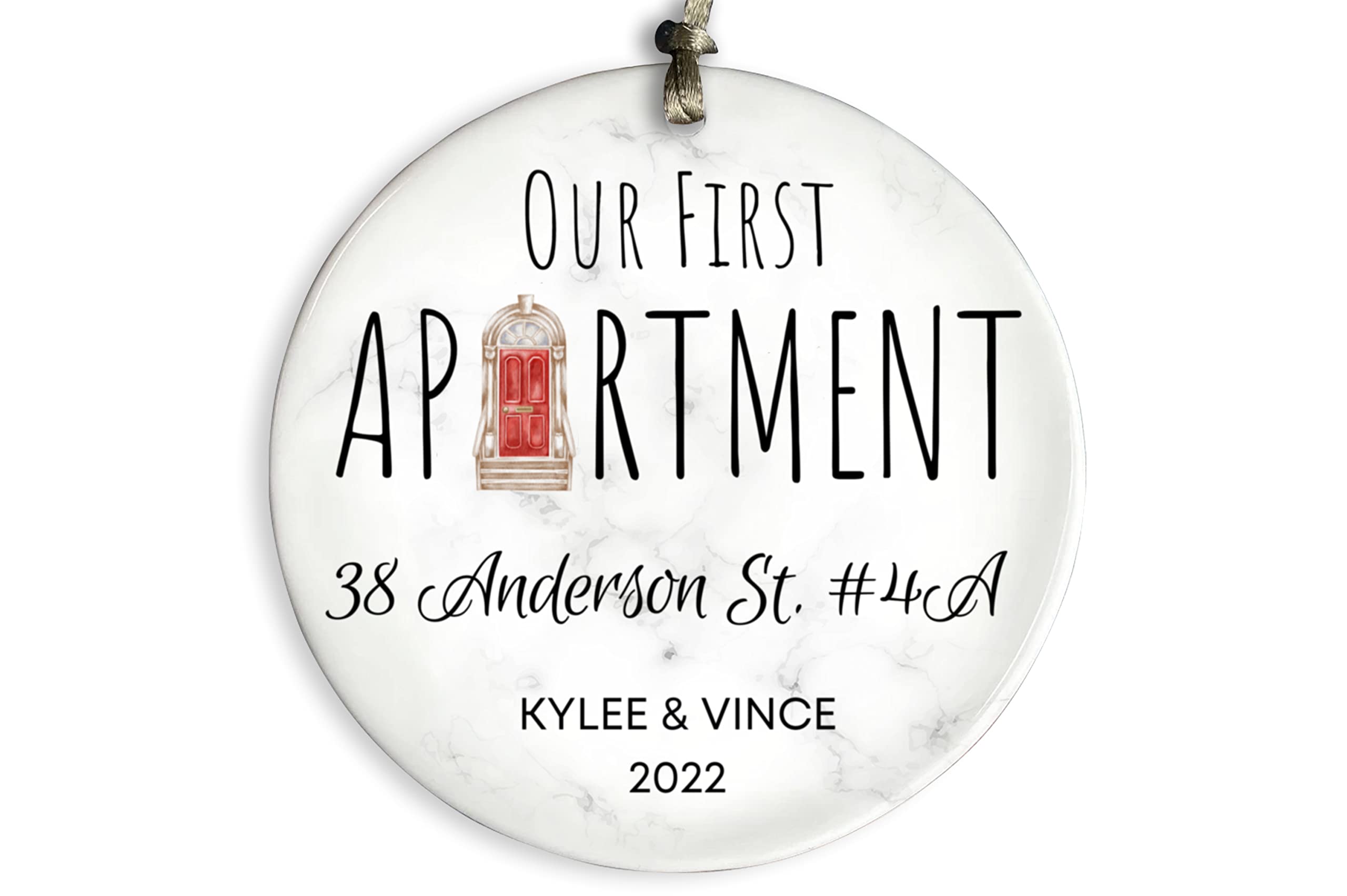 2023 Personalized Our First Apartment Ornament, Custom Home Address Christmas Ornament, Couples New Apartment Ornament, Realtor Client (Design E)